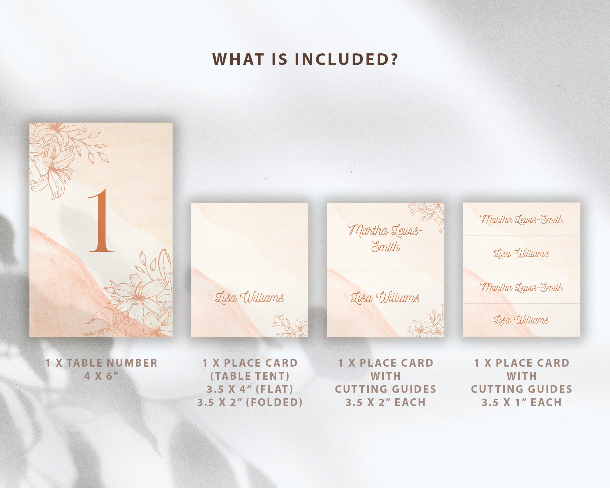 Boho Wedding Table Number & Place Card Template: Botanical Canva Design ...