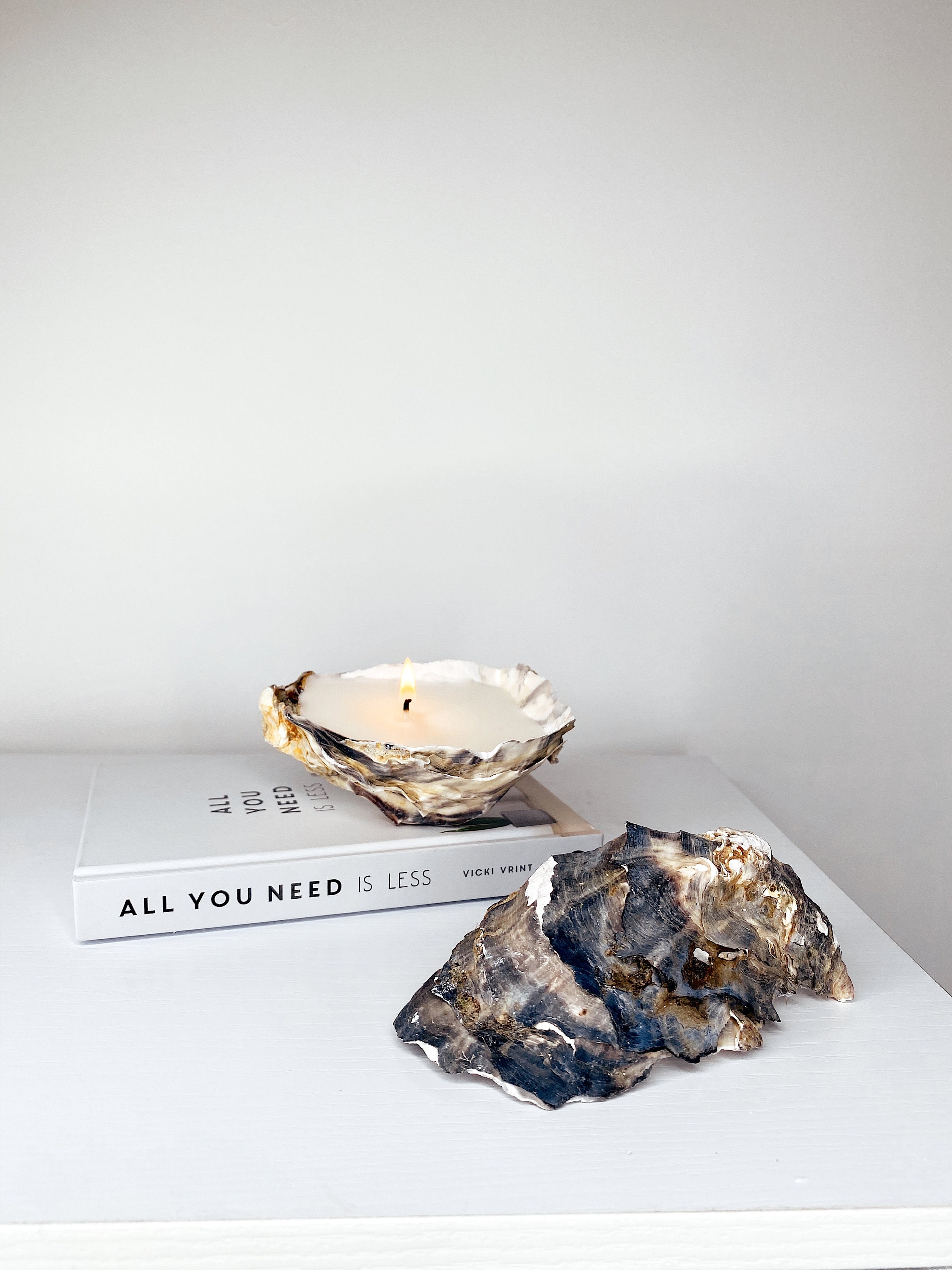 Beach Candles / Pack of 2 or 3 Oyster Shell Candles / Seashell Candles ...