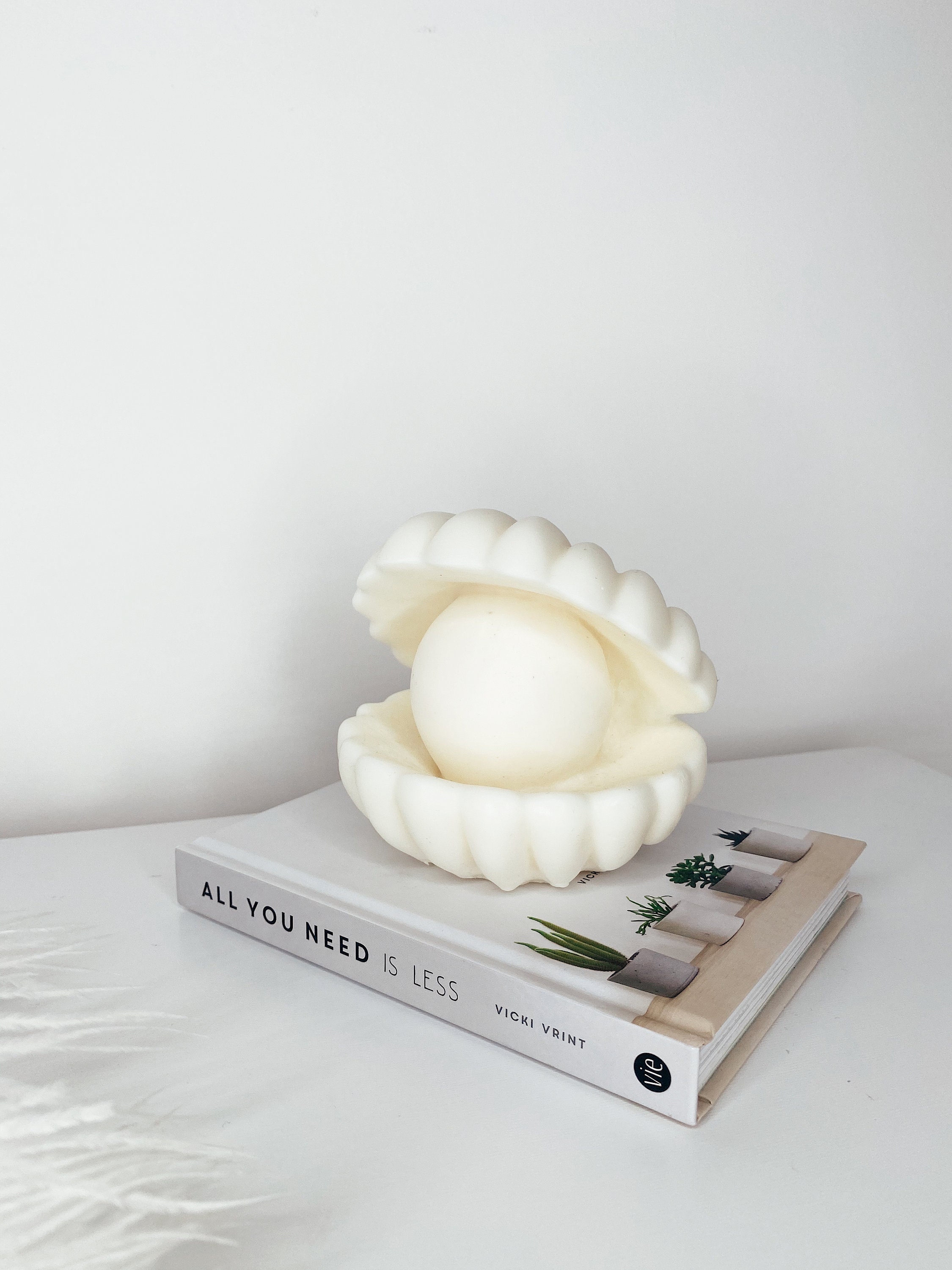 Large Shell Candle Clam Candle Pearl Soy Wax Vegan | Etsy