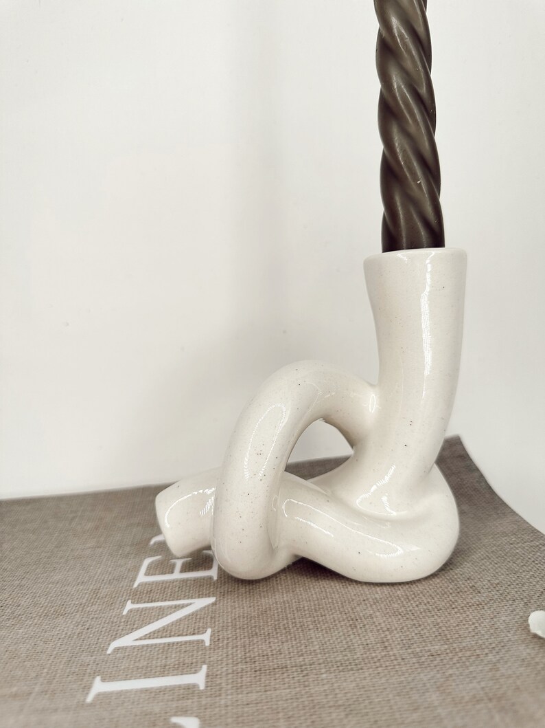 Minimalistic Neutral Candle Holder | Cream Ceramic Candle Holder ...