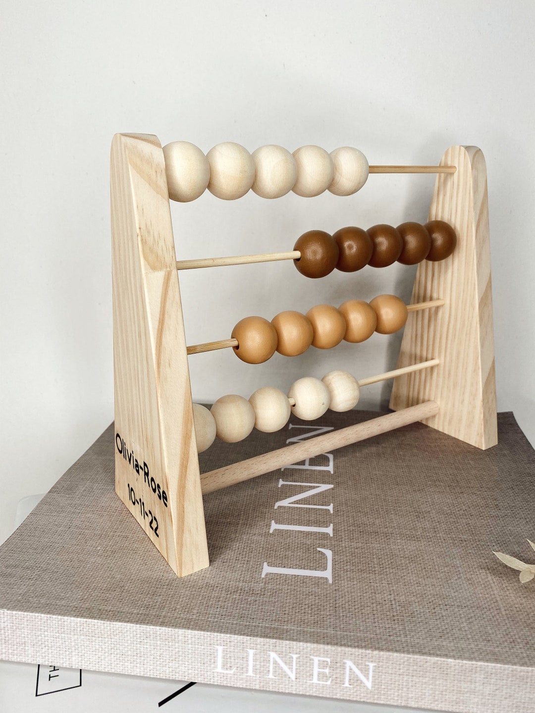 Personalised Abacus Neutral Nursery Decor Childrens Birthday Gift Baby ...