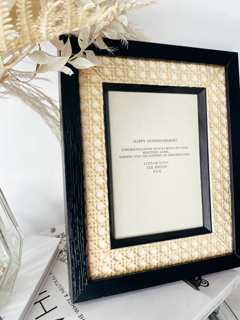 Black Rattan Photo Frame / Handwoven Rattan / Matte Black | Etsy