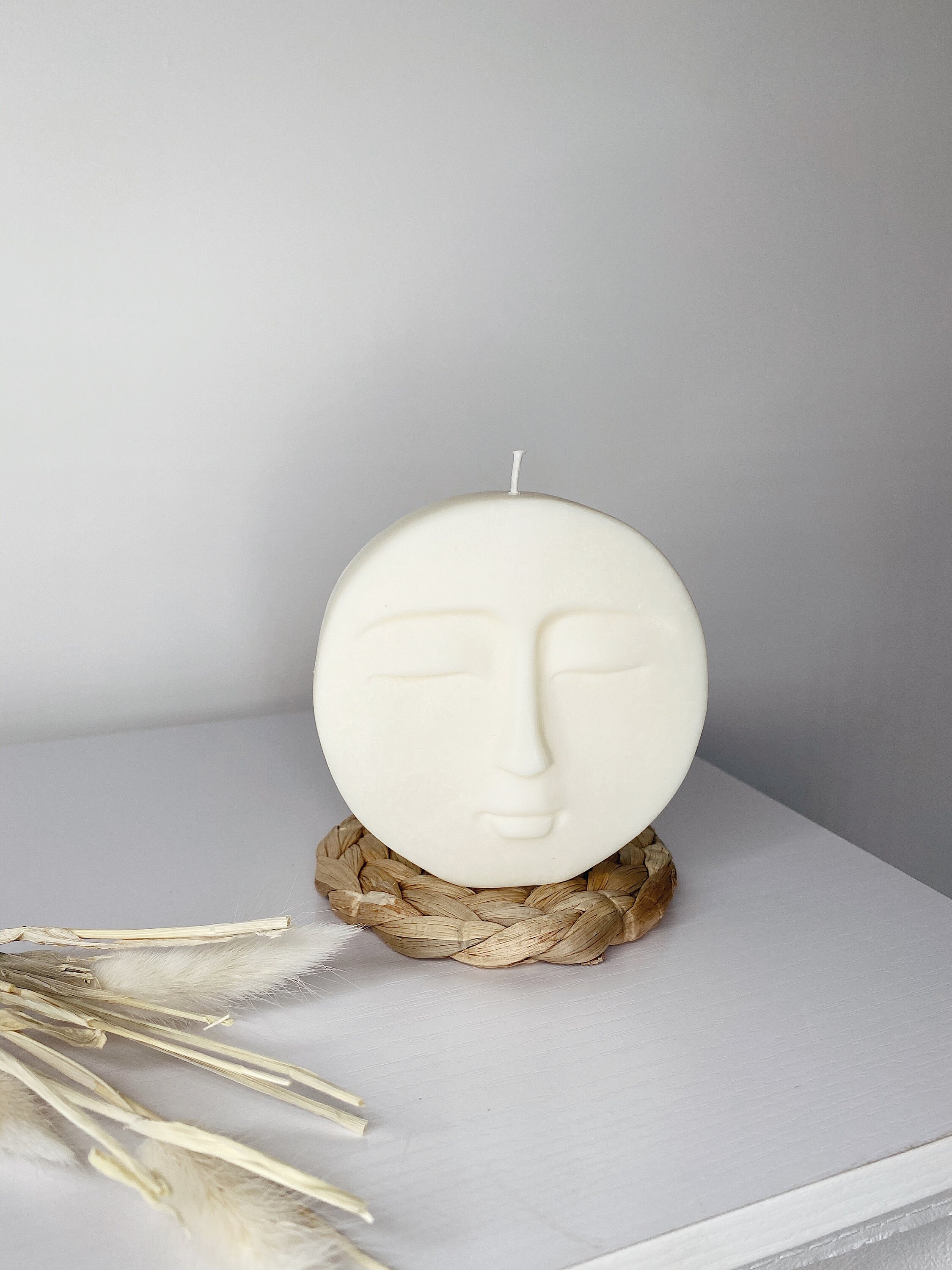 LARGE MOON CANDLE Natural Scented Moon Candle Vegan - Etsy UK