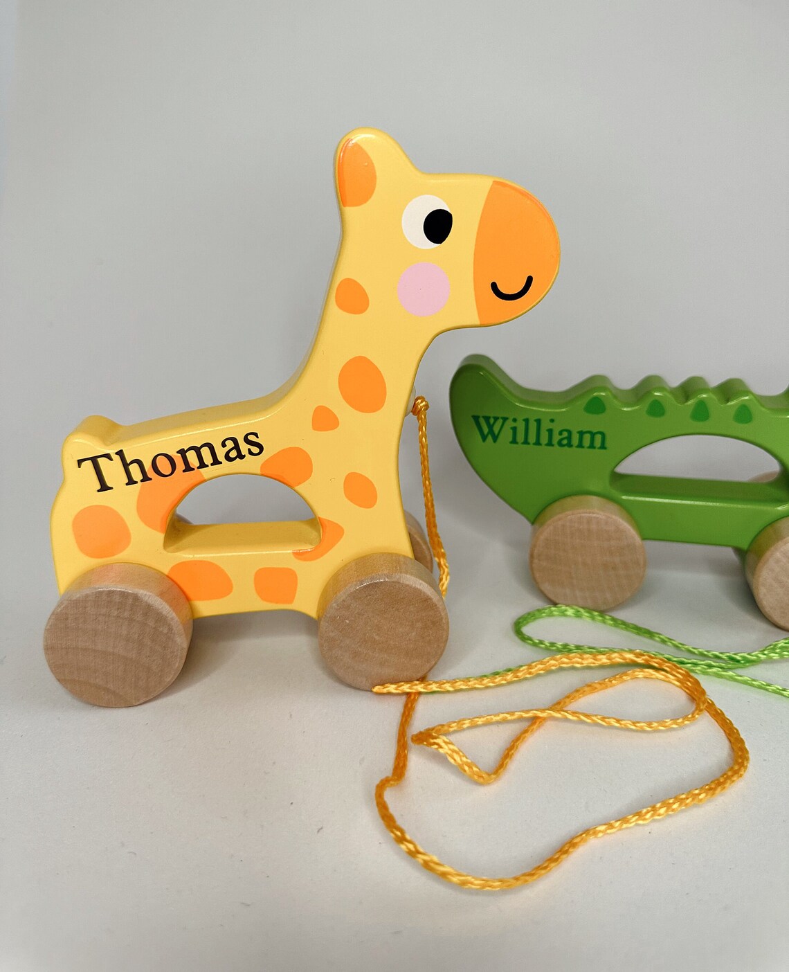 Pull Along Wooden Toy | Personalised Wooden Giraffe/crocodile | First ...