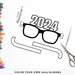 Kids New Year's Bundle, New Year's Coloring Pages, 2024 Glasses, Kids ...