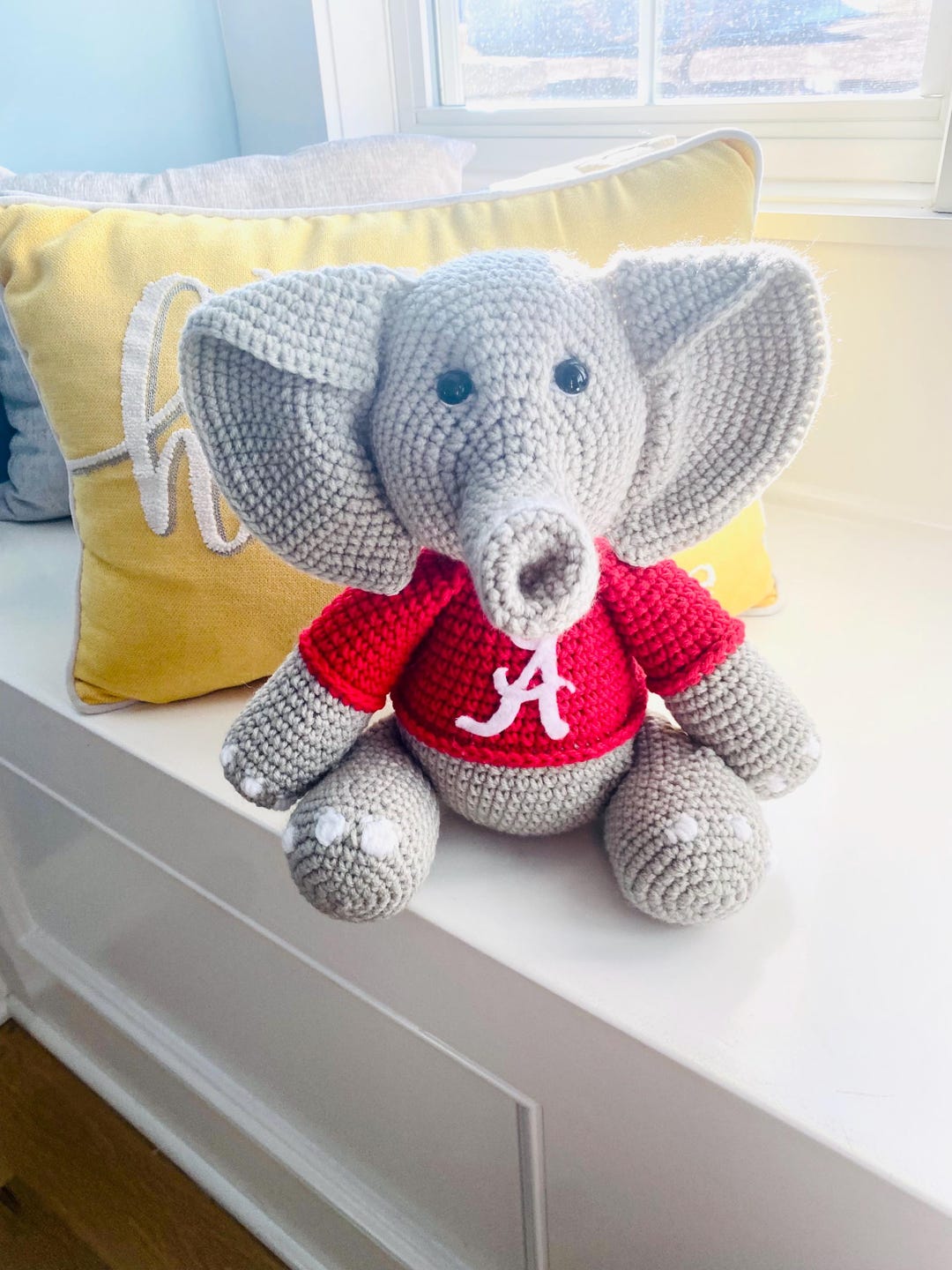 Big Al Elephant in Alabama Crimson Jersey Mascot Big Stuffie ...