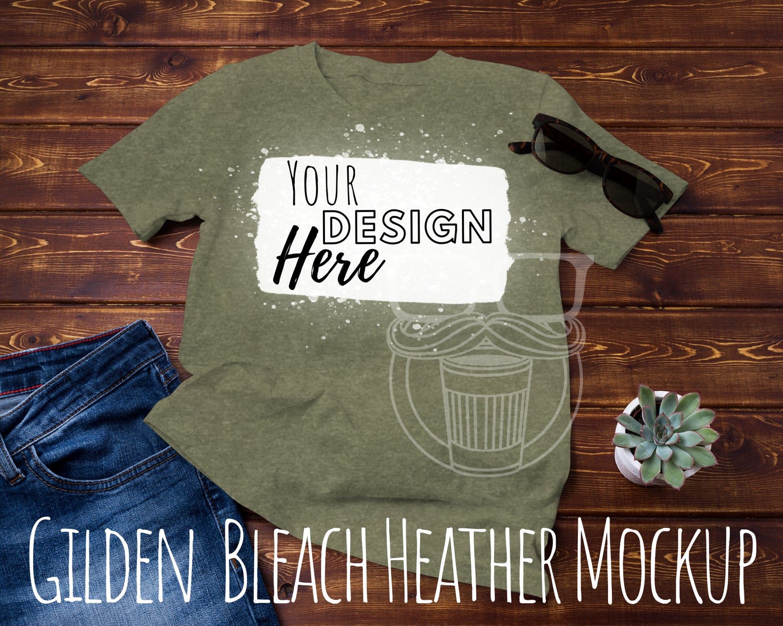 Bleached T Shirt Mockup Gildan Softstyle 6400 Heather Etsy