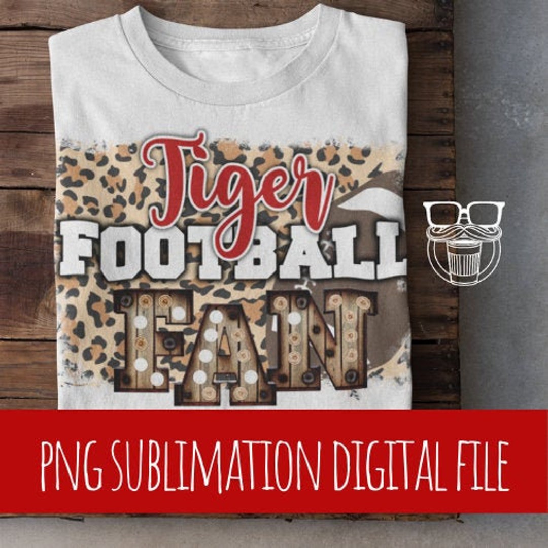Red Leopard Tiger Football Fan Sublimation PNG - Etsy