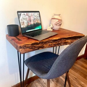 Live Edge Red Cedar Desk W/ Walnut Inlay Keys - Etsy
