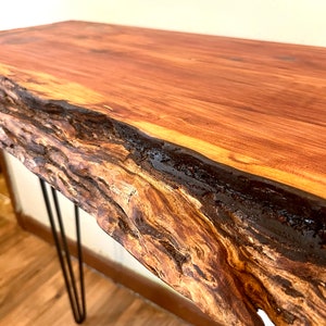 Live Edge Red Cedar Desk W/ Walnut Inlay Keys - Etsy
