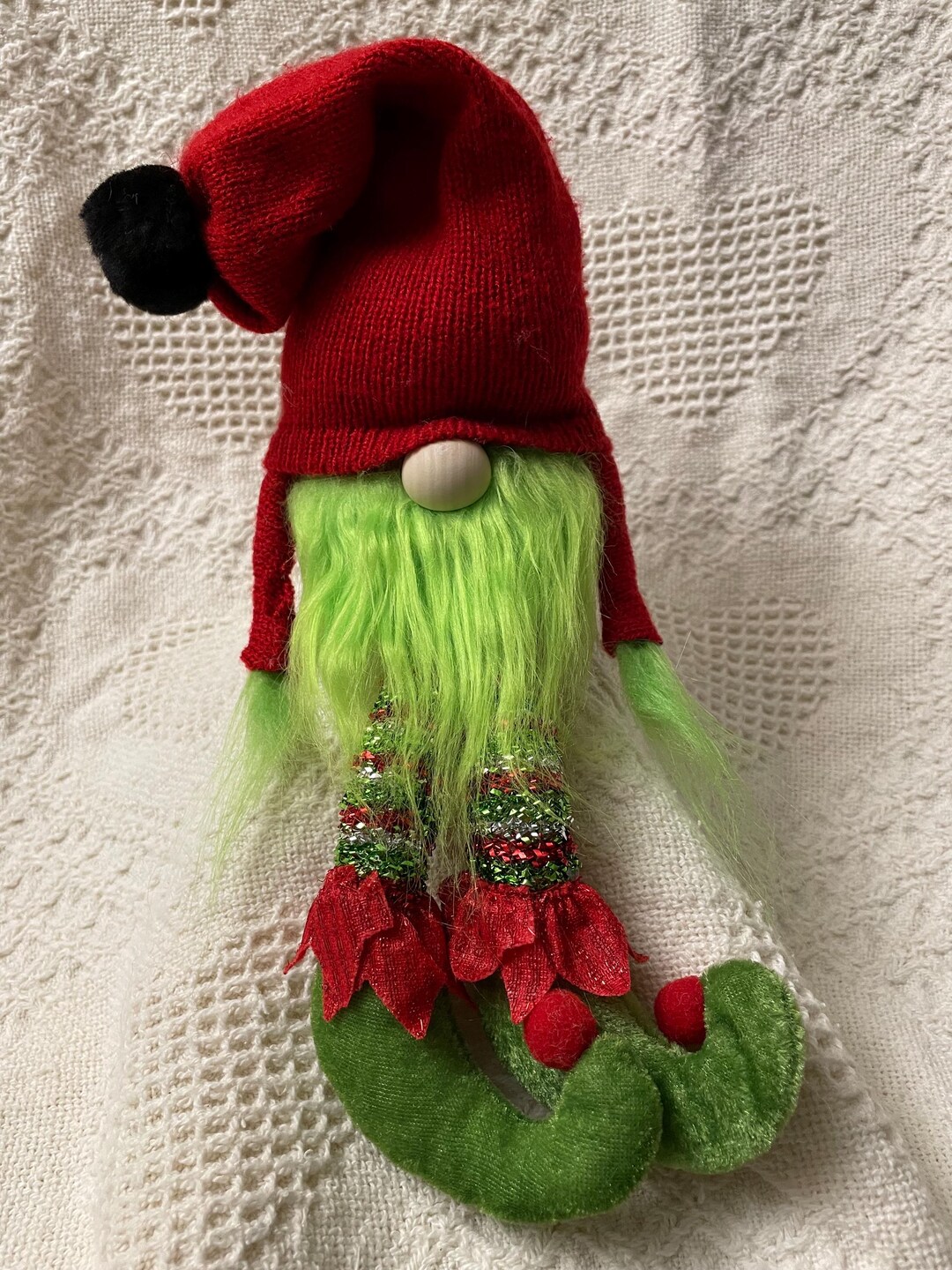 Gnomes - Christmas Grinchy Gnome With Arms and Dangly Legs - Etsy