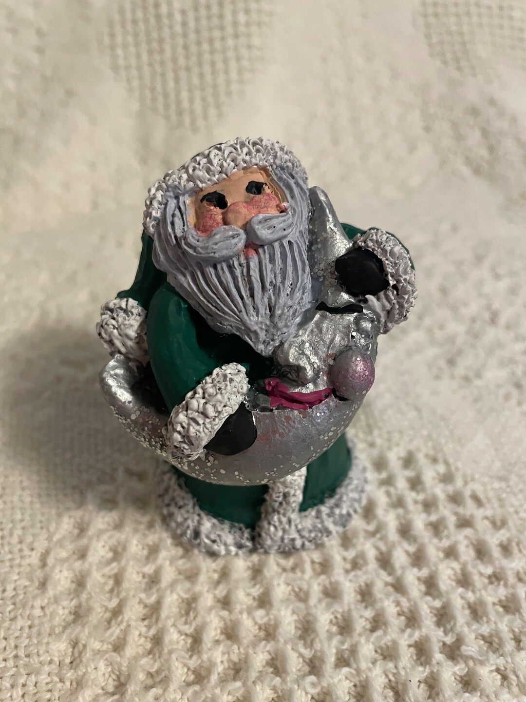 Hand Painted Ceramic Santa Claus Figurine - Etsy