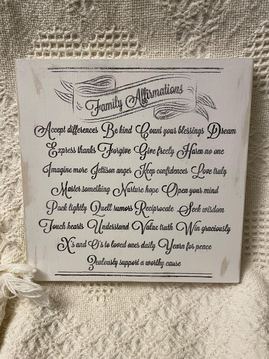 Farmhouse - Family Affirmations Shelf Sitter Decor - Etsy