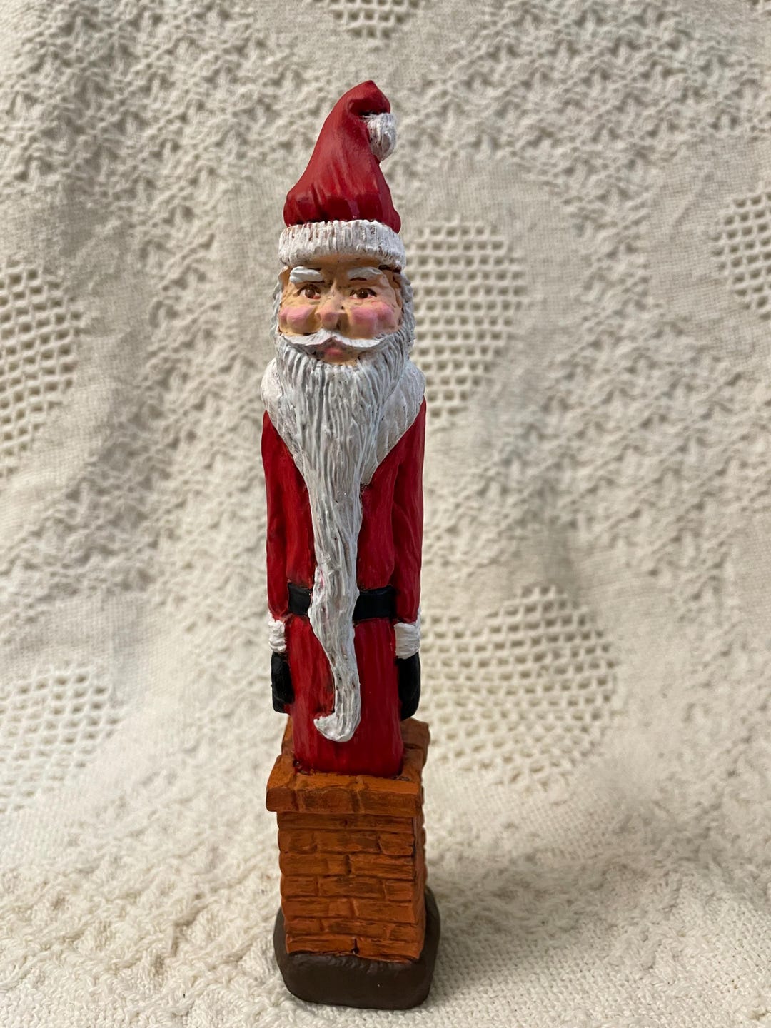 Hand Painted Ceramic Tall Skinny Santa Claus Figurine - Etsy