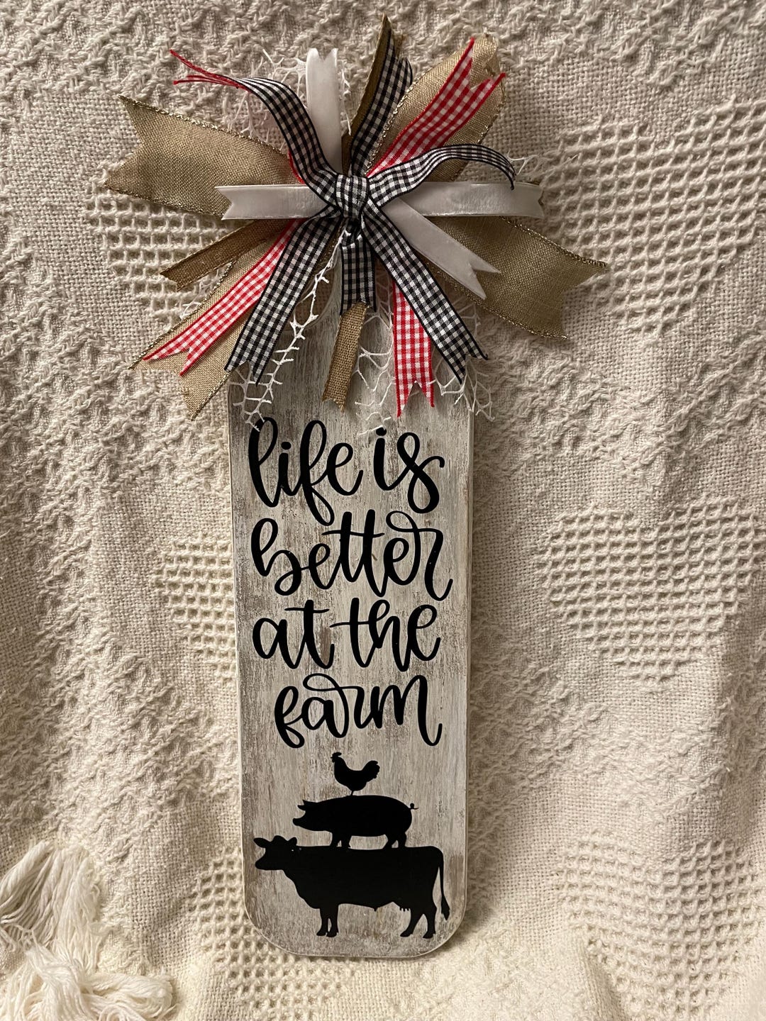 Farmhouse Wooden Premium Cutting Board Decor With Life is Better at the ...