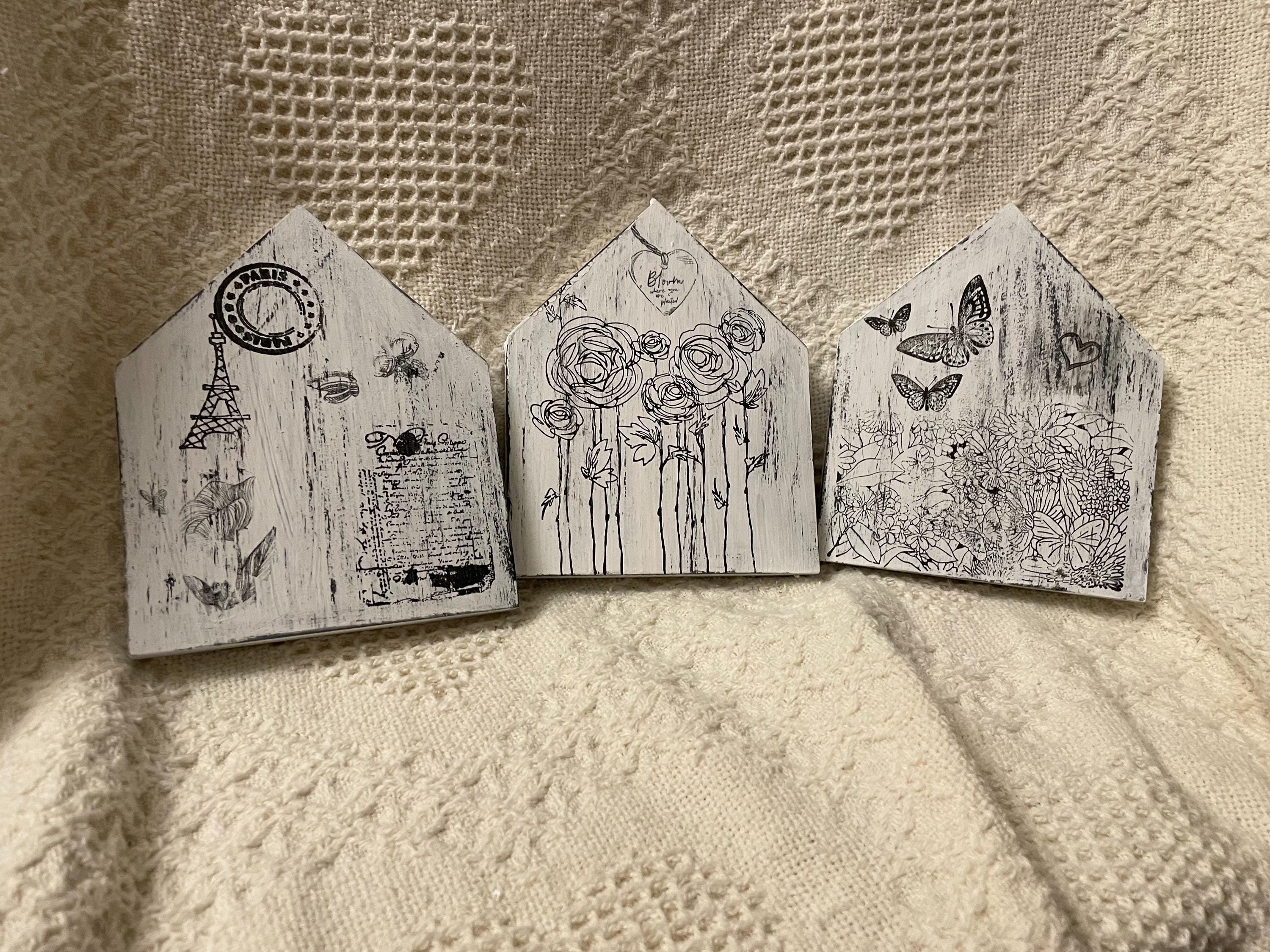 Farmhouse - Wooden House Shelf Sitter Decor - Etsy
