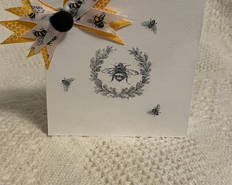 Farmhouse Bee Shelf Sitter, Baby Shower Gift, Shelf Sitter, Wooden Bee ...