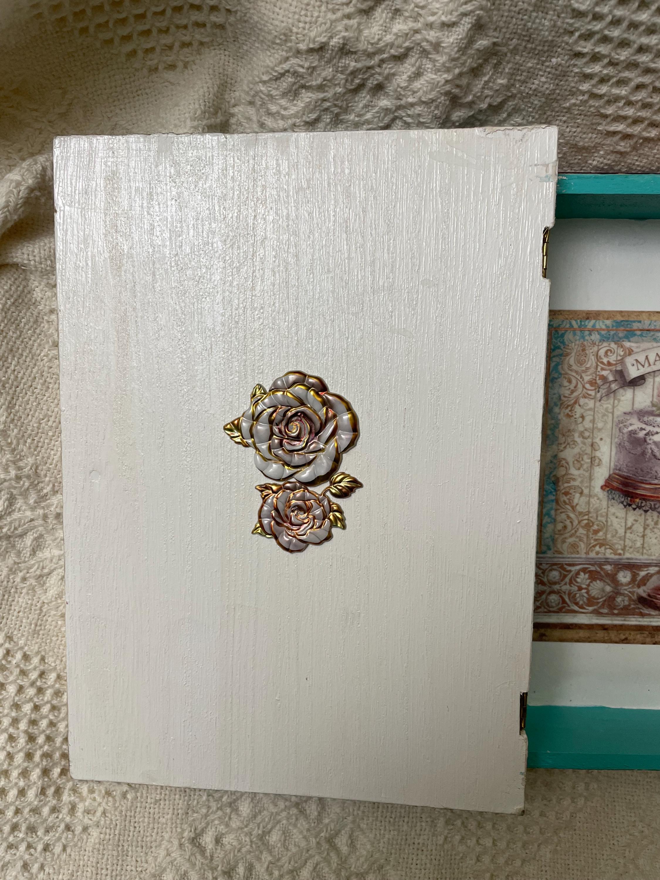 Wooden Book Box - Decoupaged and Painted Wooden Book Box - Etsy