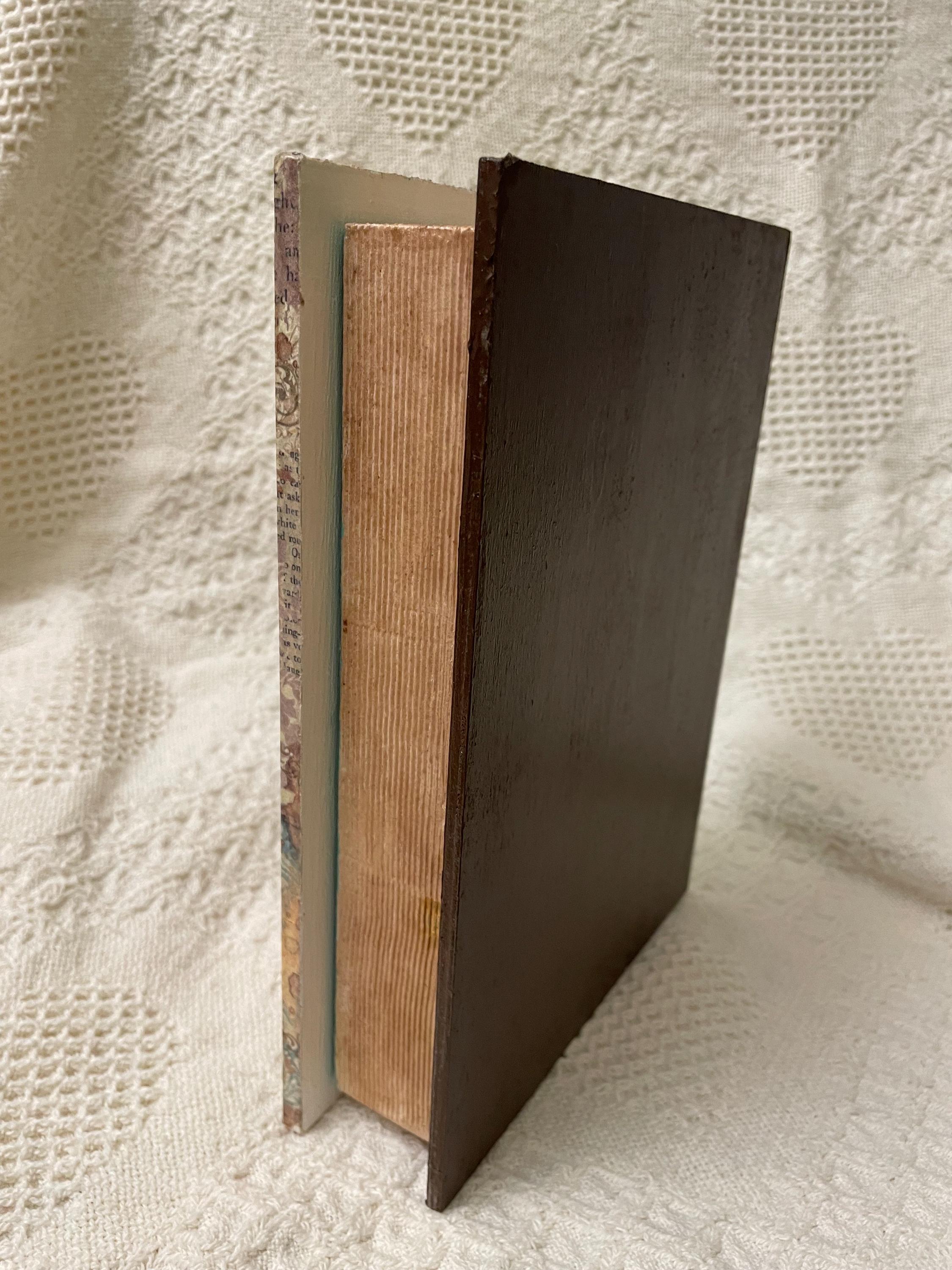 Wooden Book Box - Decoupaged and Painted Wooden Book Box - Etsy