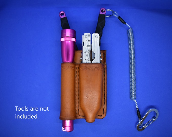 Leather Multitool/flashlight, Organizer, Holder, Case, Pouch With Belt ...