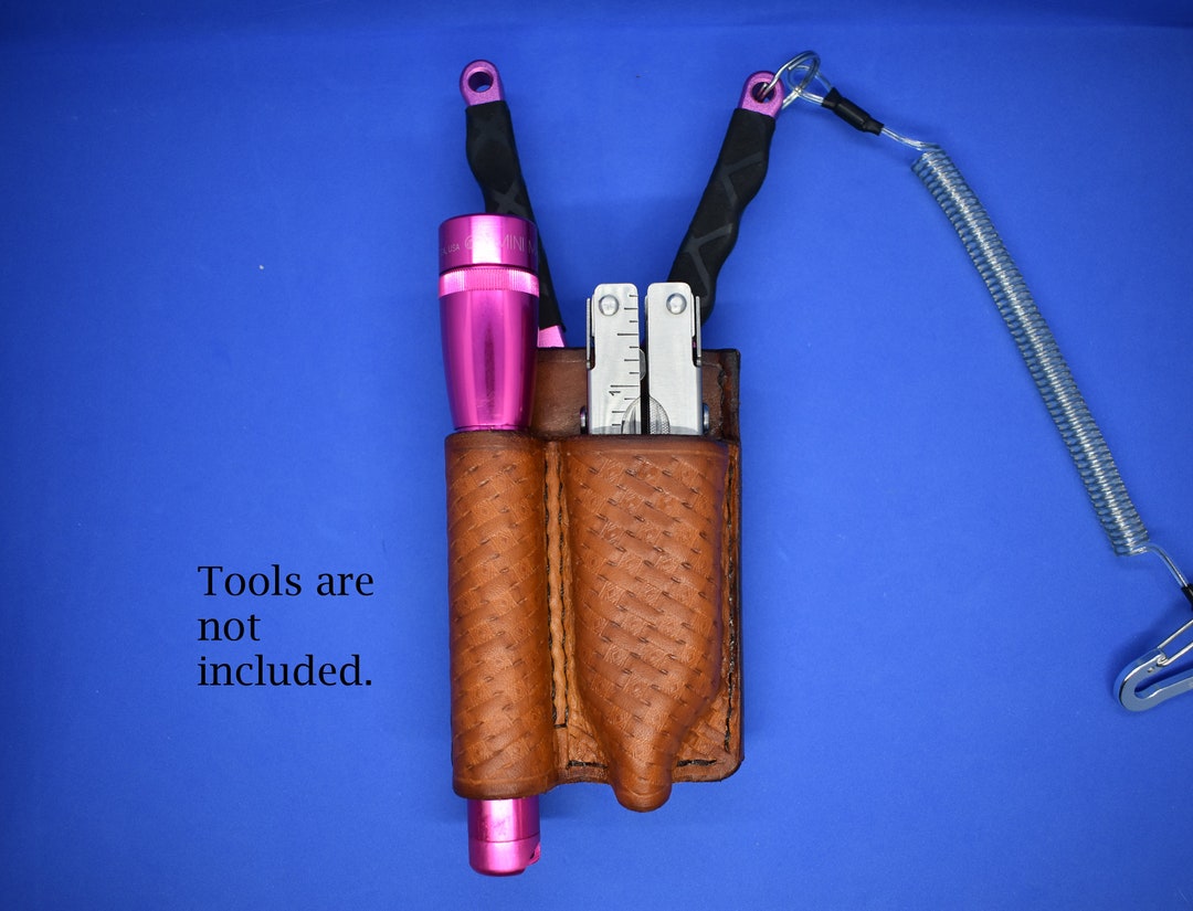 Leather Multitool/flashlight, Organizer, Holder, Case, Pouch With Belt ...