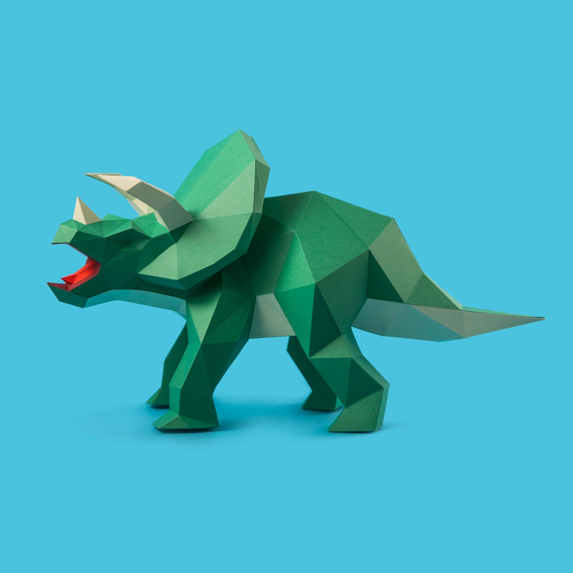 Papercraft Dinosaur PDF Template, DIY Paper Low Poly Dinosaur, 3D Paper ...