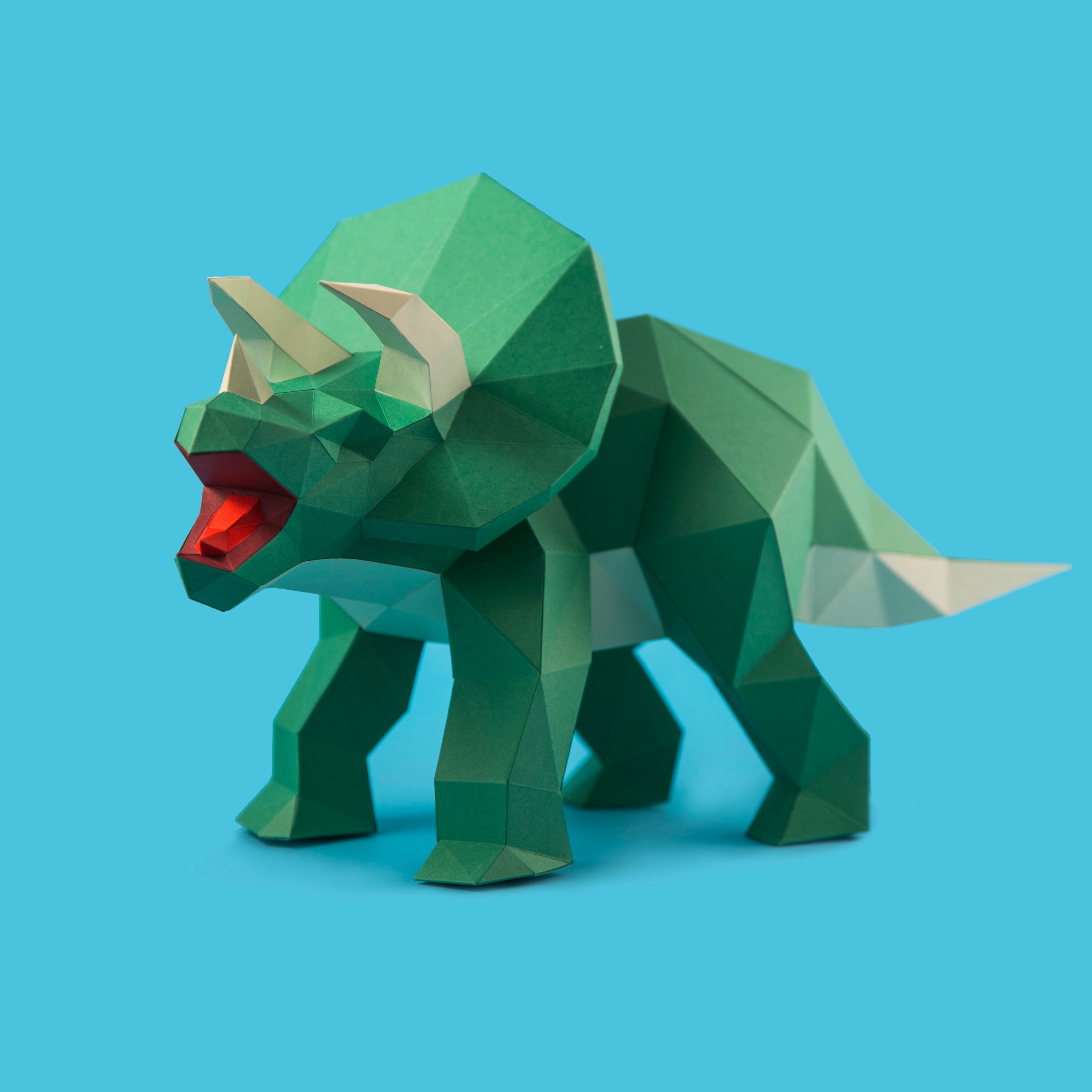 Papercraft Dinosaur PDF Template, DIY Paper Low Poly Dinosaur, 3D Paper ...