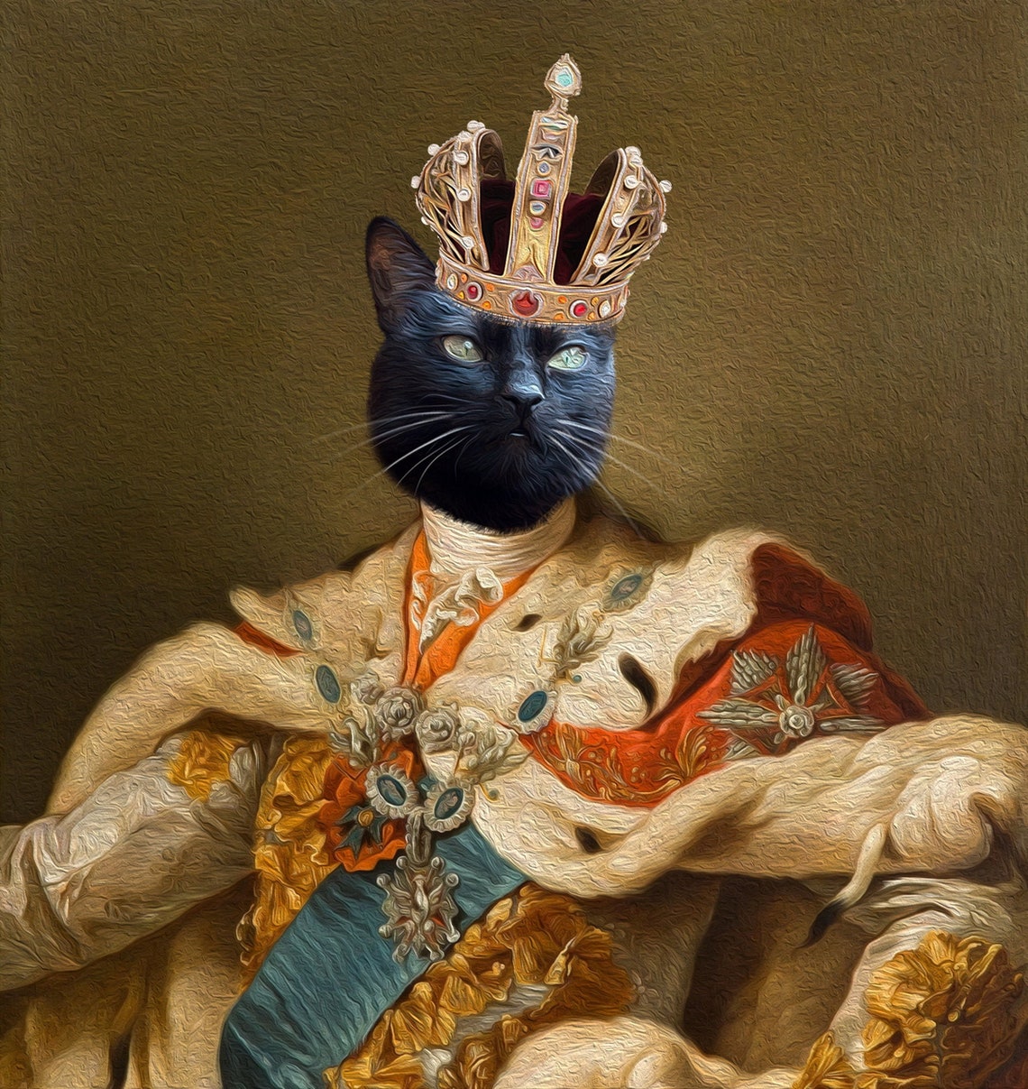 Custom Queen Cat Portrait Custom Regal Queen Pet Painting - Etsy