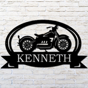 Motorcycle Sign, Custom Motorcycle Sign, Name Sign, Wall Art ...
