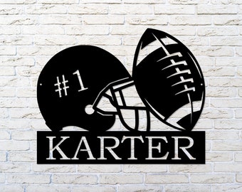 Football Metal Wall Art, Metal Football Decor, Football Sign, Football ...