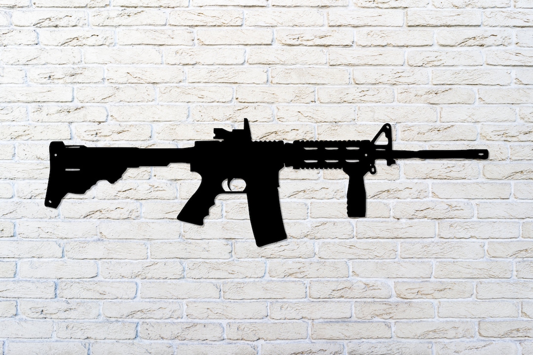 AR 15 Metal Sign, Gun Sign, Metal Gun Wall Art, Military Decor, Firearm ...