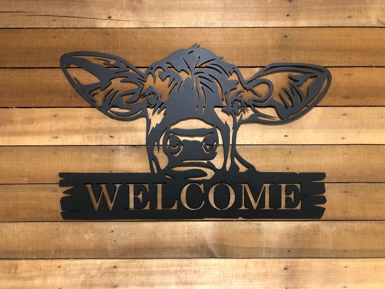 Cow Welcome Sign Cow Door Hanger Farm Animal Sign Farmhouse - Etsy