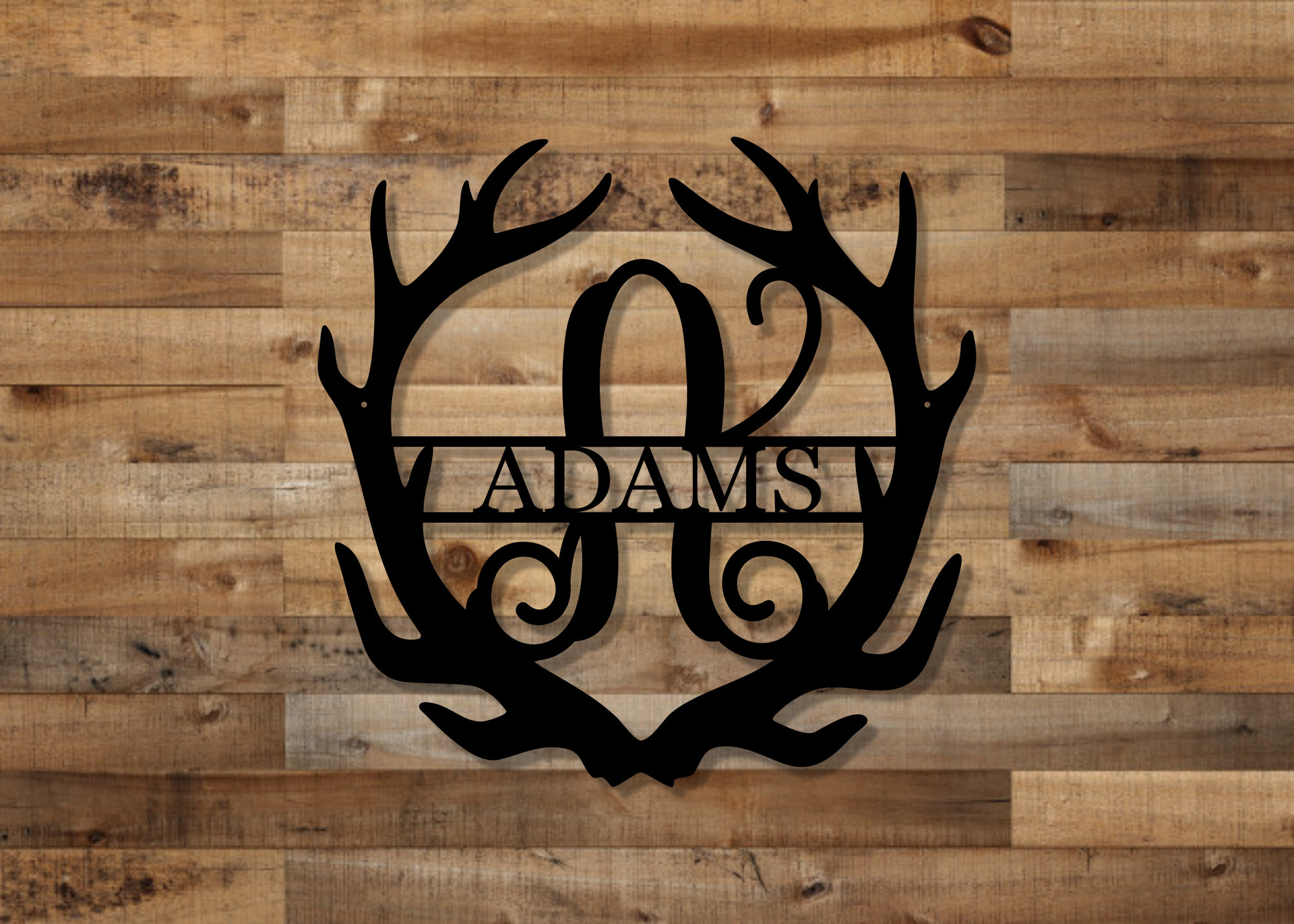 Antler Monogram Sign Custom Monogram Deer Antler Monogram - Etsy