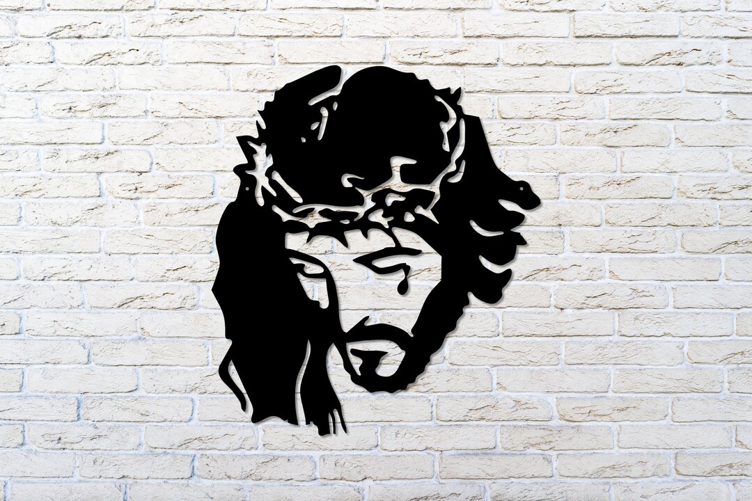 Jesus Metal Sign, Jesus Wall Art, Crown of Thornes, Jesus Face ...