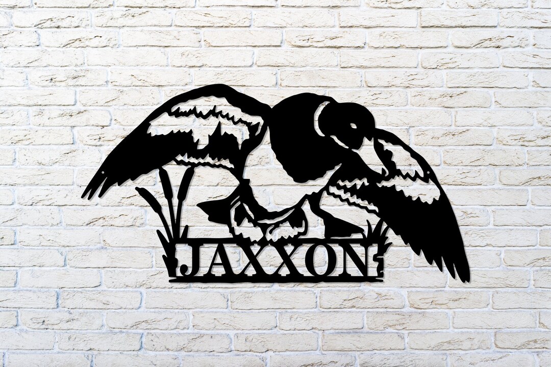 Duck Custom Sign, Personalized Metal Sign, Monogram Duck, Duck Wall Art ...