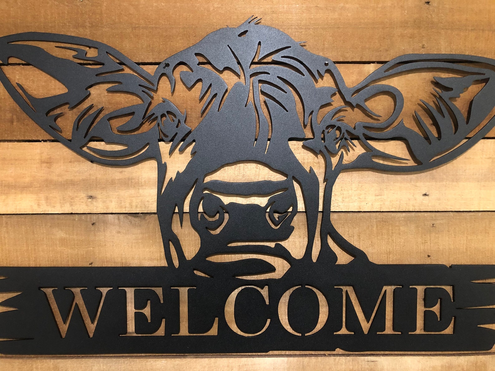 Cow Welcome Sign Cow Door Hanger Farm Animal Sign Farmhouse - Etsy