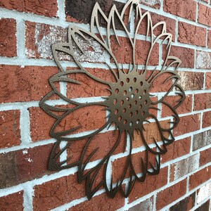 Sunflower Metal Sign, Sunflower Home Decor, Flower Metal Decor, Living ...