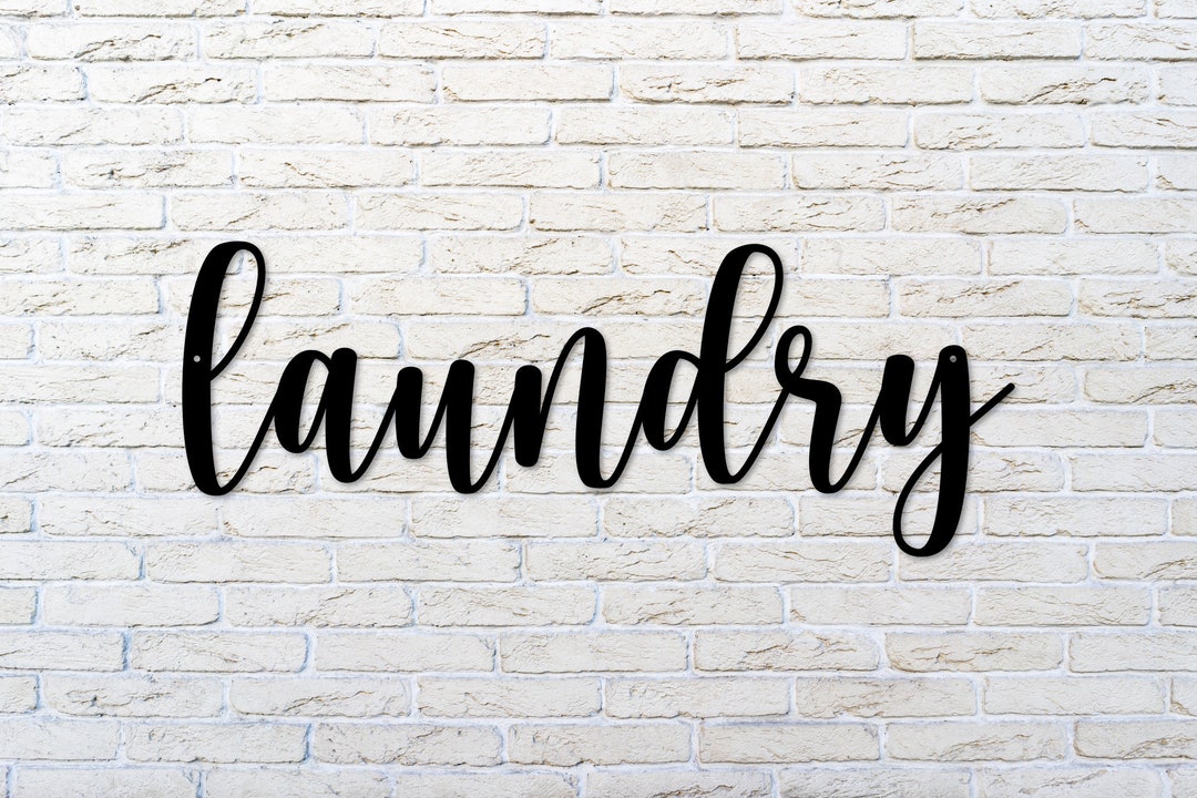Laundry Metal Sign, Laundry Room Decor, Laundry Word Sign, Bathroom ...