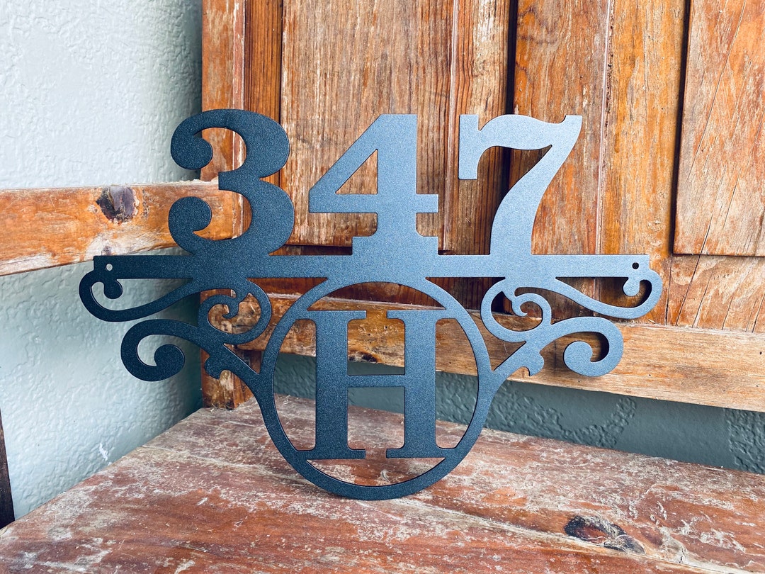 Personalized Home Address Sign, Address Monogram, Custom Metal Address ...