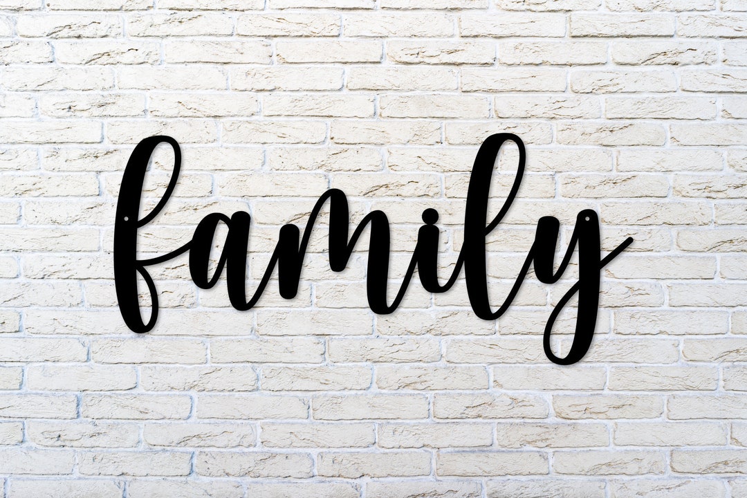 Family Metal Sign, Family Word Sign, Living Room Decor, Metal Word Sign ...