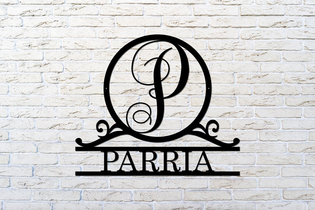 Personalized Monogram Sign, Fancy Monogram, Custom Metal Sign, Last ...