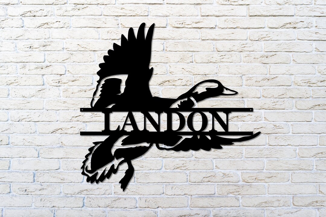 Duck Custom Sign, Personalized Metal Sign, Monogram Duck, Duck Wall Art ...
