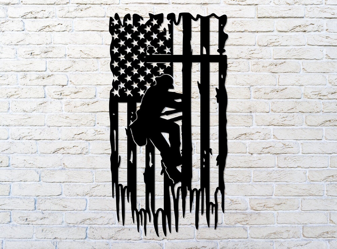 Lineman Metal American Flag, Lineman Flag Sign, Lineman Wall Decor ...