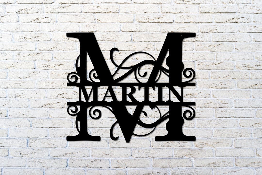 Monogram Sign, Split Letter Monogram, Custom Name Sign, Fancy Monogram ...