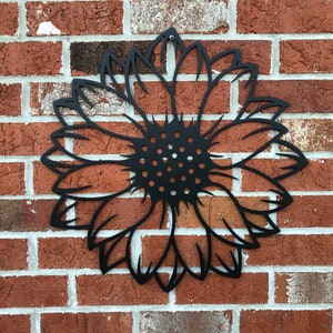 Sunflower Metal Sign, Sunflower Home Decor, Flower Metal Decor, Living ...