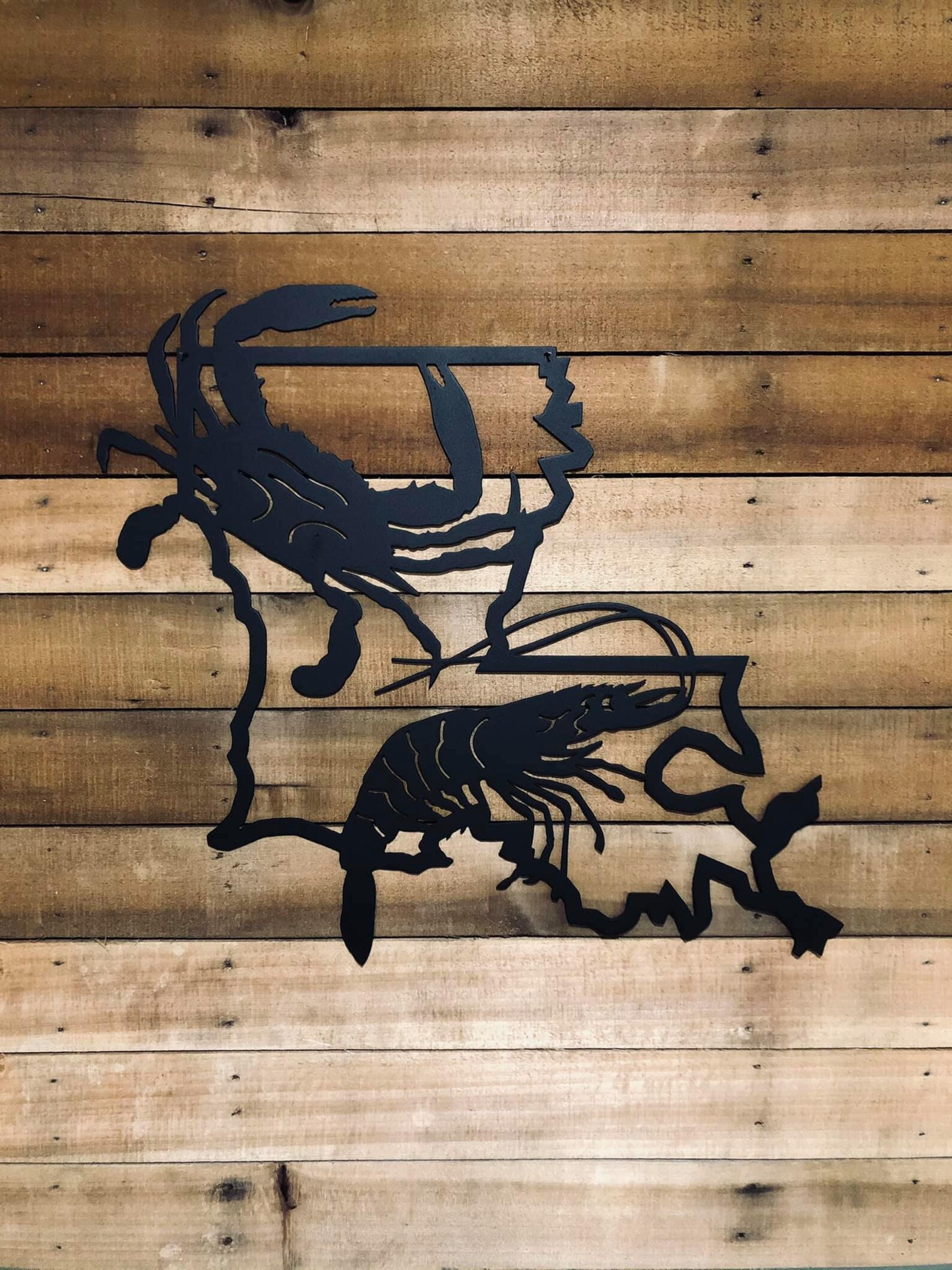 Louisiana Crab Shrimp Sign Louisiana Metal Decor Shrimp Wall | Etsy