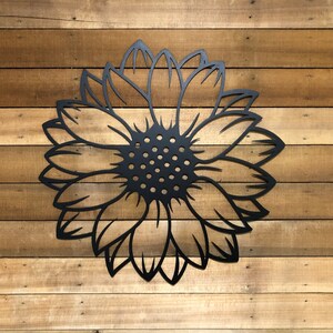 Sunflower Metal Sign, Sunflower Home Decor, Flower Metal Decor, Living ...