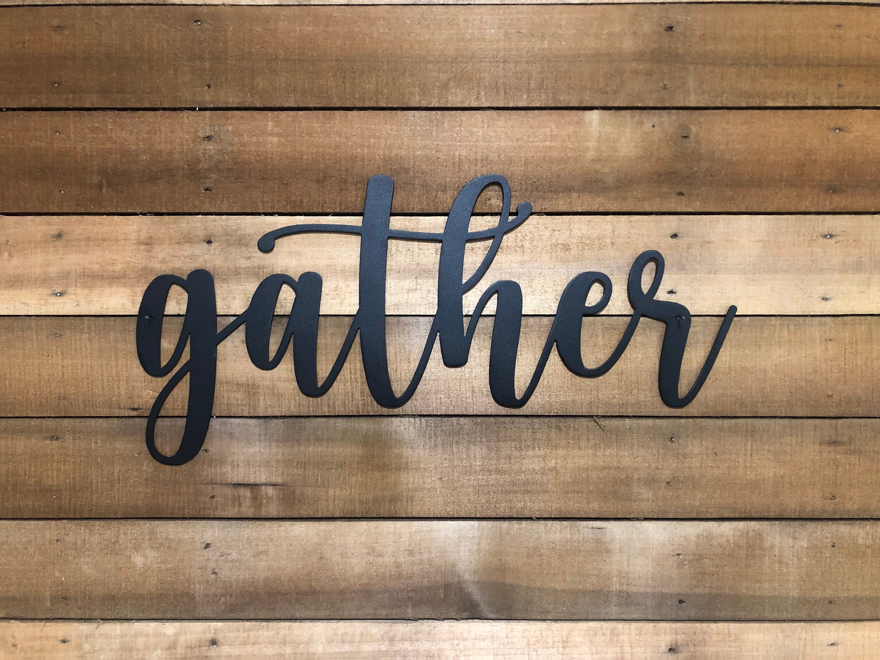 Gather Metal Sign Gather Word Sign Living Room Decor Dining - Etsy