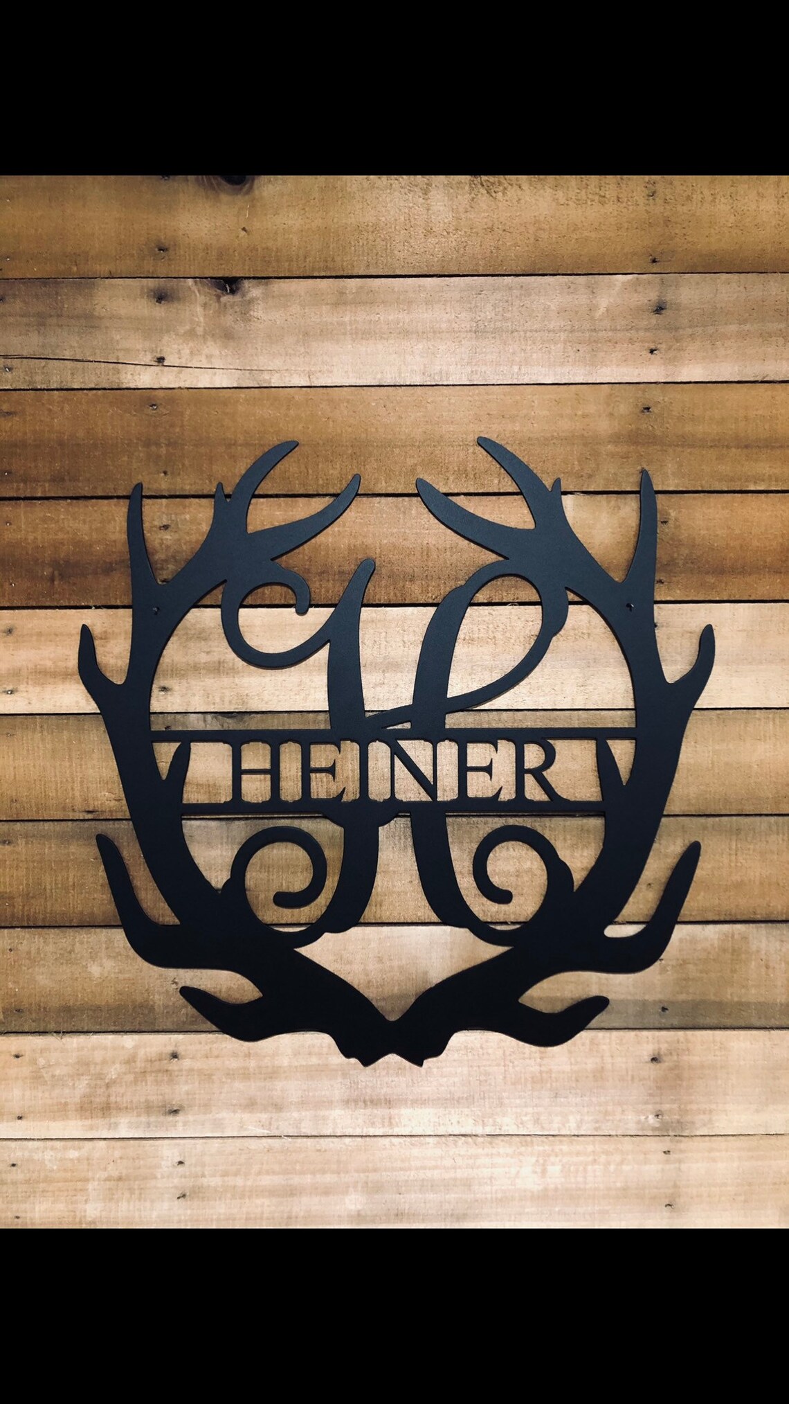 Antler Monogram Sign Custom Monogram Deer Antler Monogram - Etsy