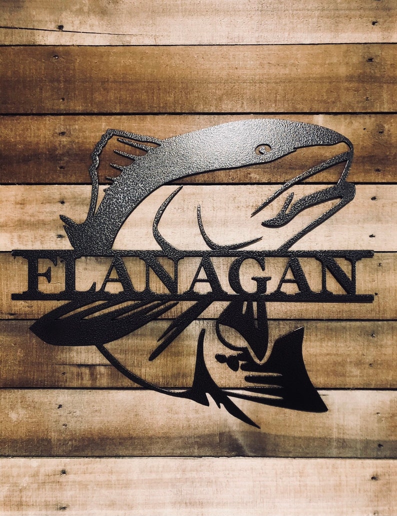 Fish Monogram Sign Custom Fish Sign Redfish Sign Redfish - Etsy